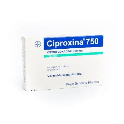 Ciproxina 750Mg x 6 Tabletas
