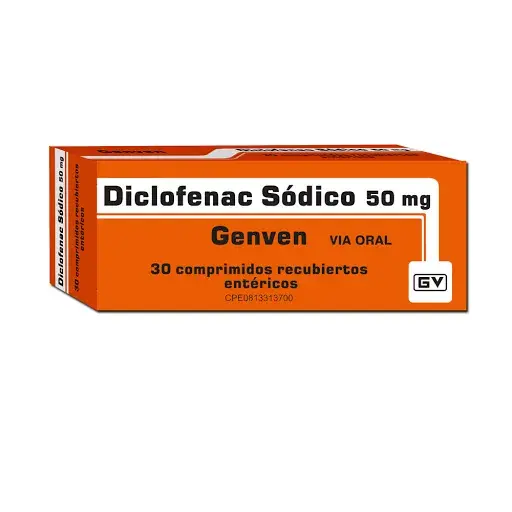 Diclofenac Sódico Genven 50Mgx30 Tabletas